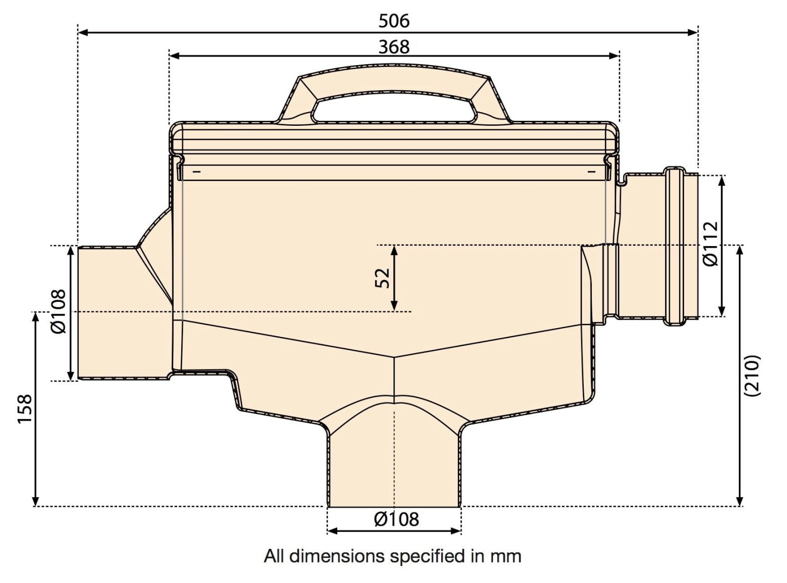 WISY LineAR 100 Vertical Inline Rainwater Filter | Tankless